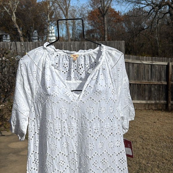 Reba | Dresses | Nwt S Reba White Crinkled Boho Hippie Dress Slip ...